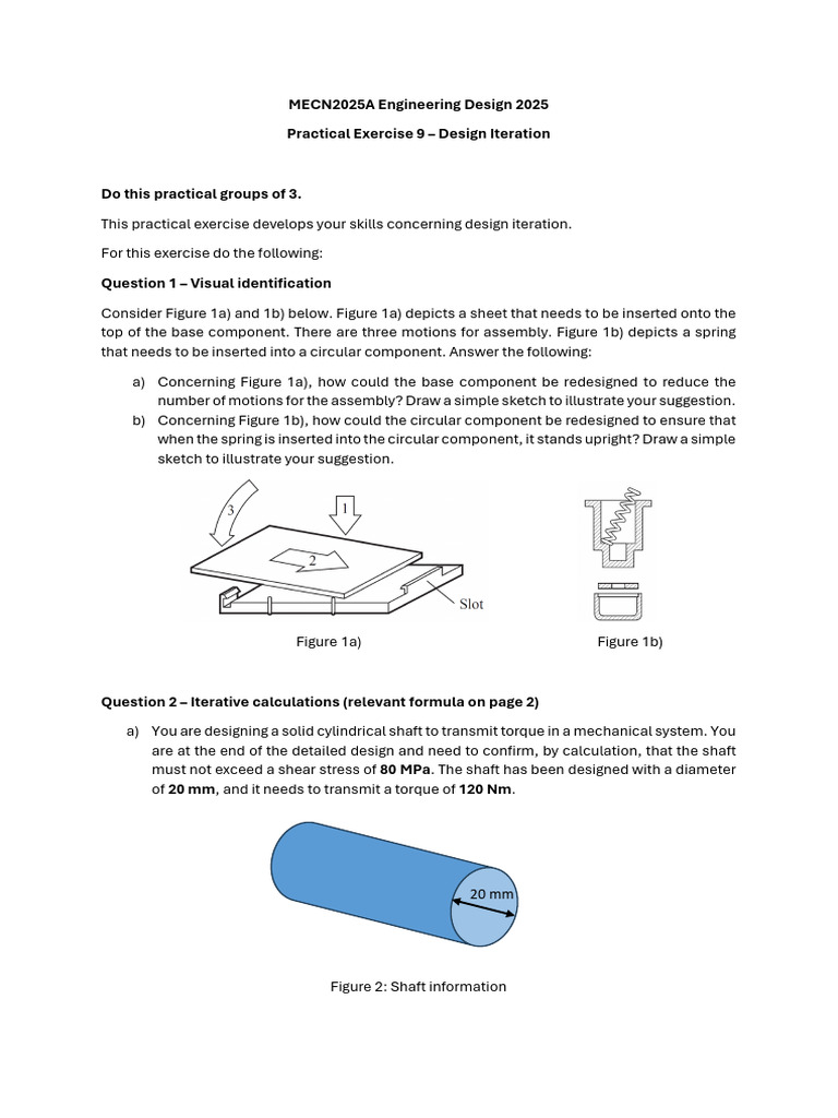 MECN 2025A Practical Exercise 9 | PDF | Beam (Structure) | Stress (Mechanics)