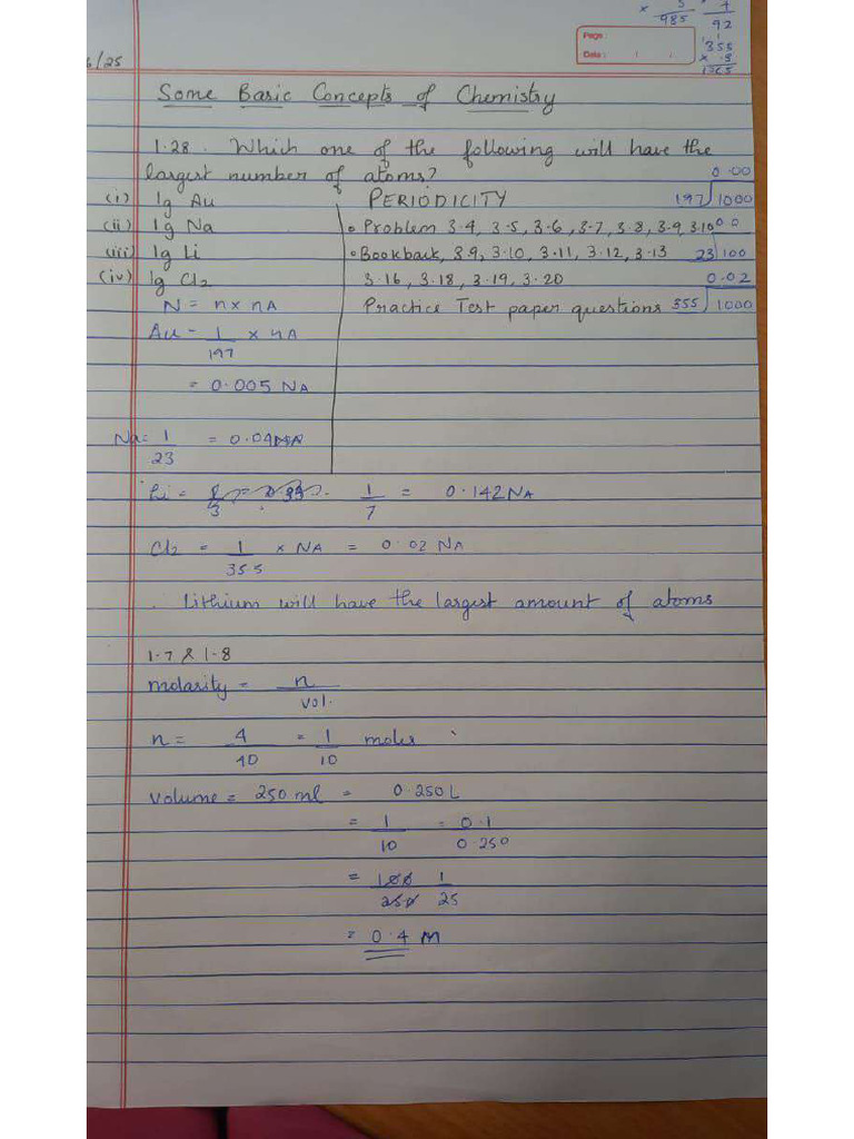 Chem Important Questions - Topics | PDF