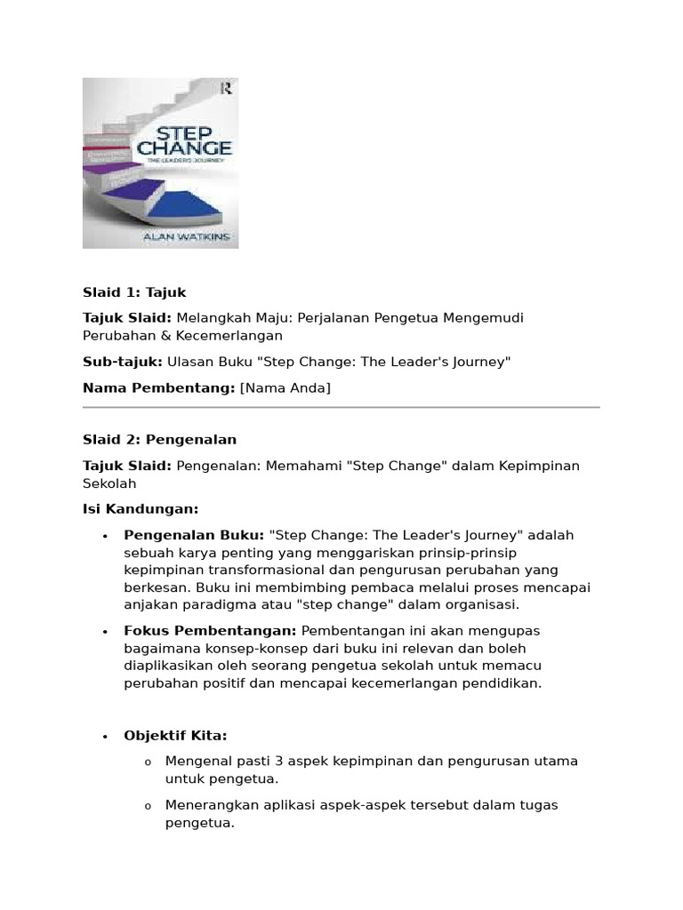 Muka Depan Buku "Step Change" | PDF