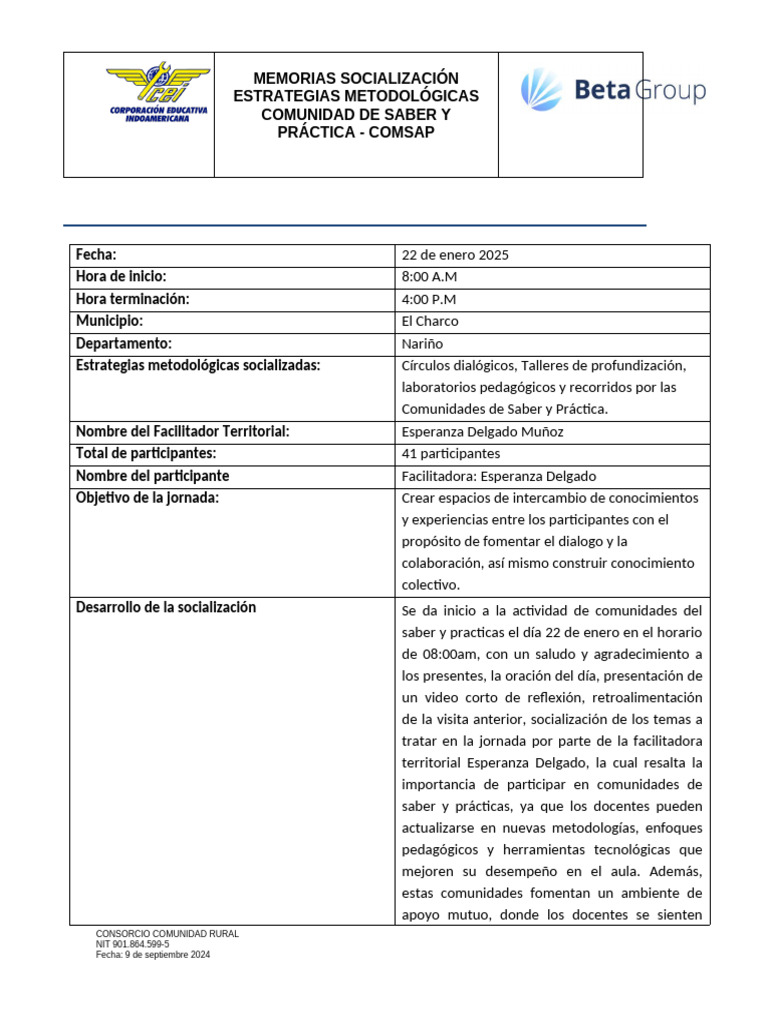 MEMORIAS | PDF | Plan de estudios | Enseñando