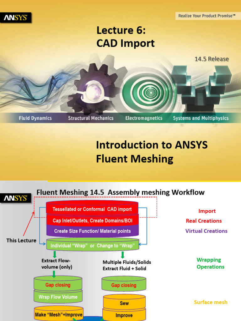 ANSYS Fluent 14.5 CAD Import Guide | PDF | Computer Aided Design | Geometry