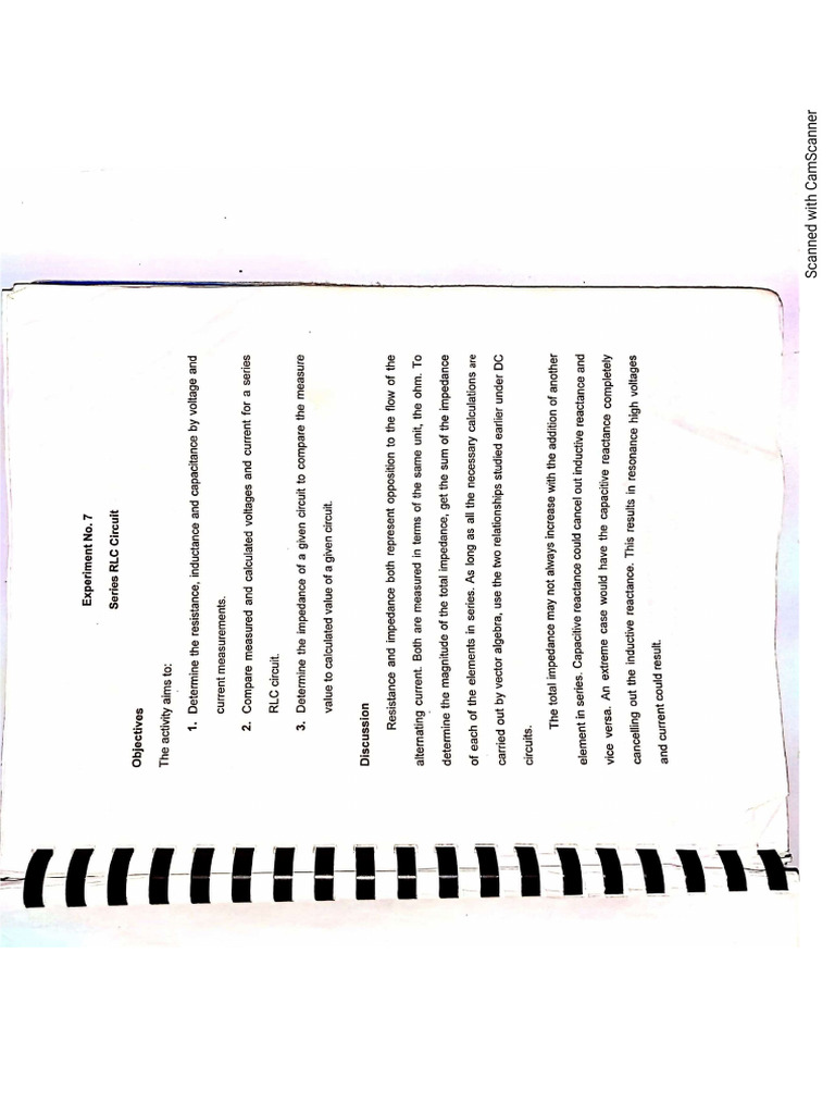 Ee403 Ckts 2 Lab 1.1 Series RLC Circuits | PDF