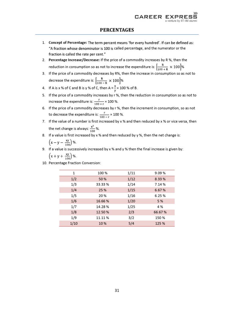 Percentages | PDF | Percentage | Economies