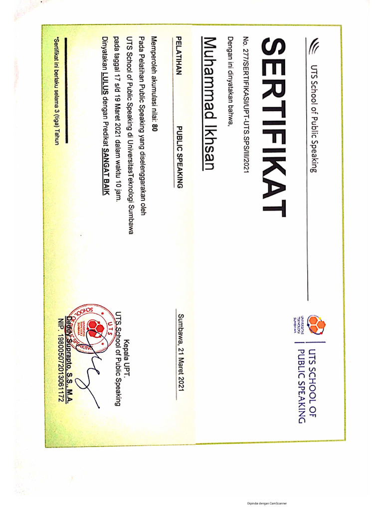 Sertifikat SPS | PDF