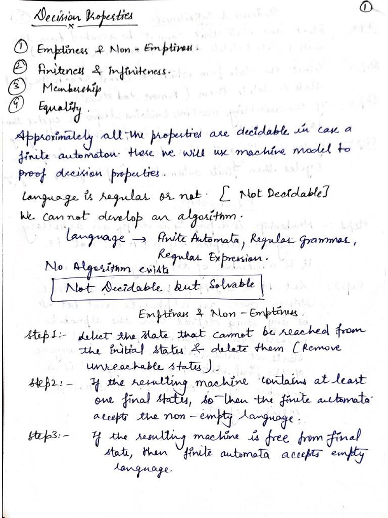 Decision Property of Finite Automata | PDF