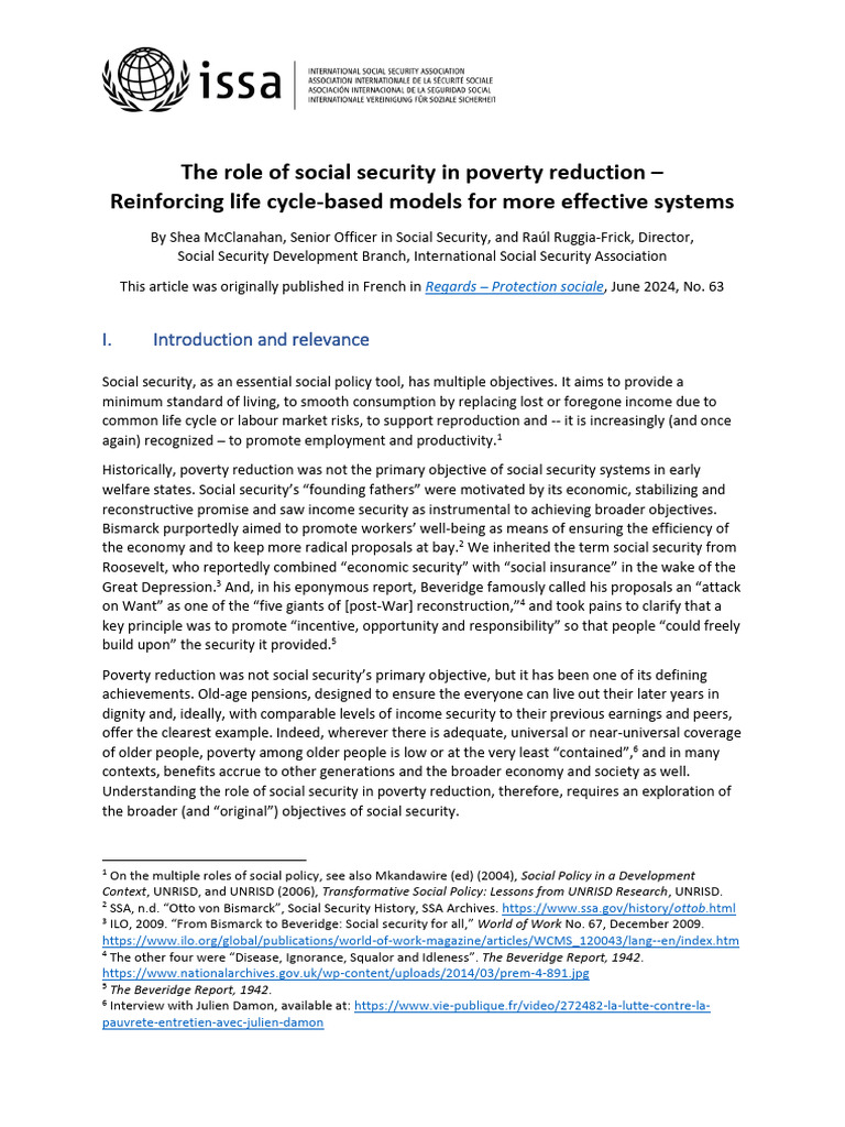 2-Article - Social Security and Poverty (ISSA) For Regards - Final ...