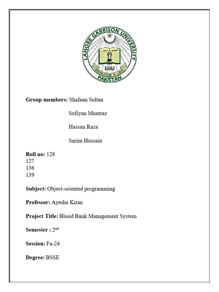Oops Project | PDF | Object Oriented Programming | C++
