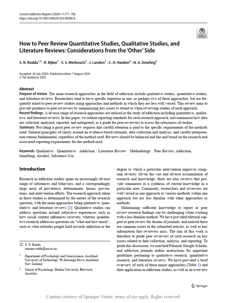 How To Peer Review Quantitative Studies Qualitativ | PDF | Systematic Review | Qualitative Research