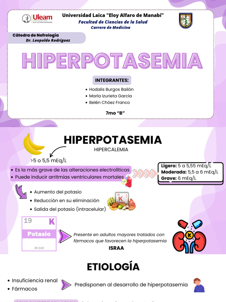 HIPERPOTASEMIA | PDF | Potasio | Química