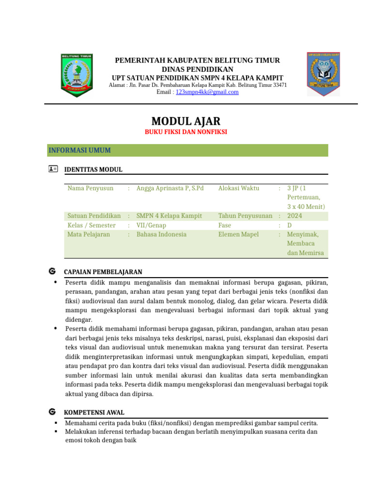 Modul Ajar FIKS | PDF