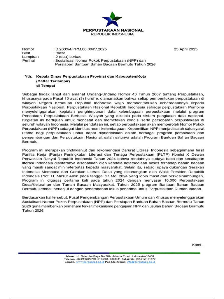 Wilayah 2_Sosialisasi NPP dan Bahan Bacaan Bermutu 2026 | PDF