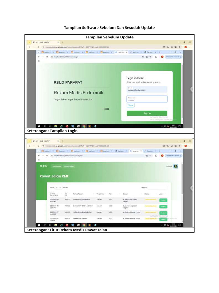 Tampilan Software Medis: Update Fitur | PDF