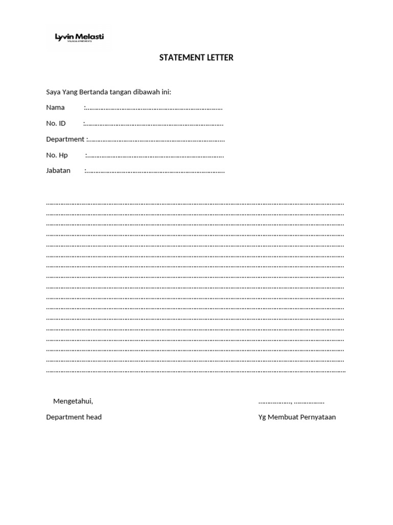 Statement Letter | PDF