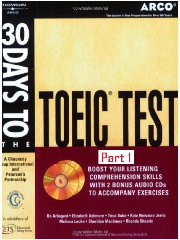 30 Days To The TOEIC Test - Part 1 | PDF