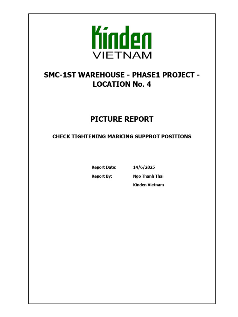 Smc-Picturereport - Check Tightening Marking Supprot Positions | PDF