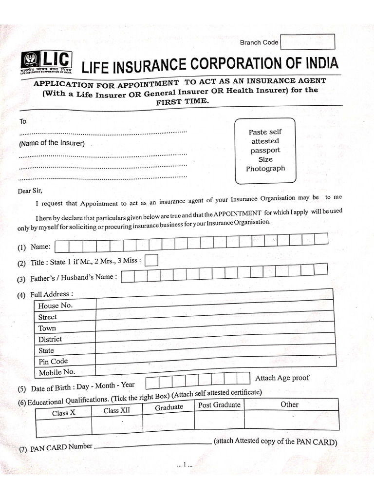 Agent Application Form | PDF