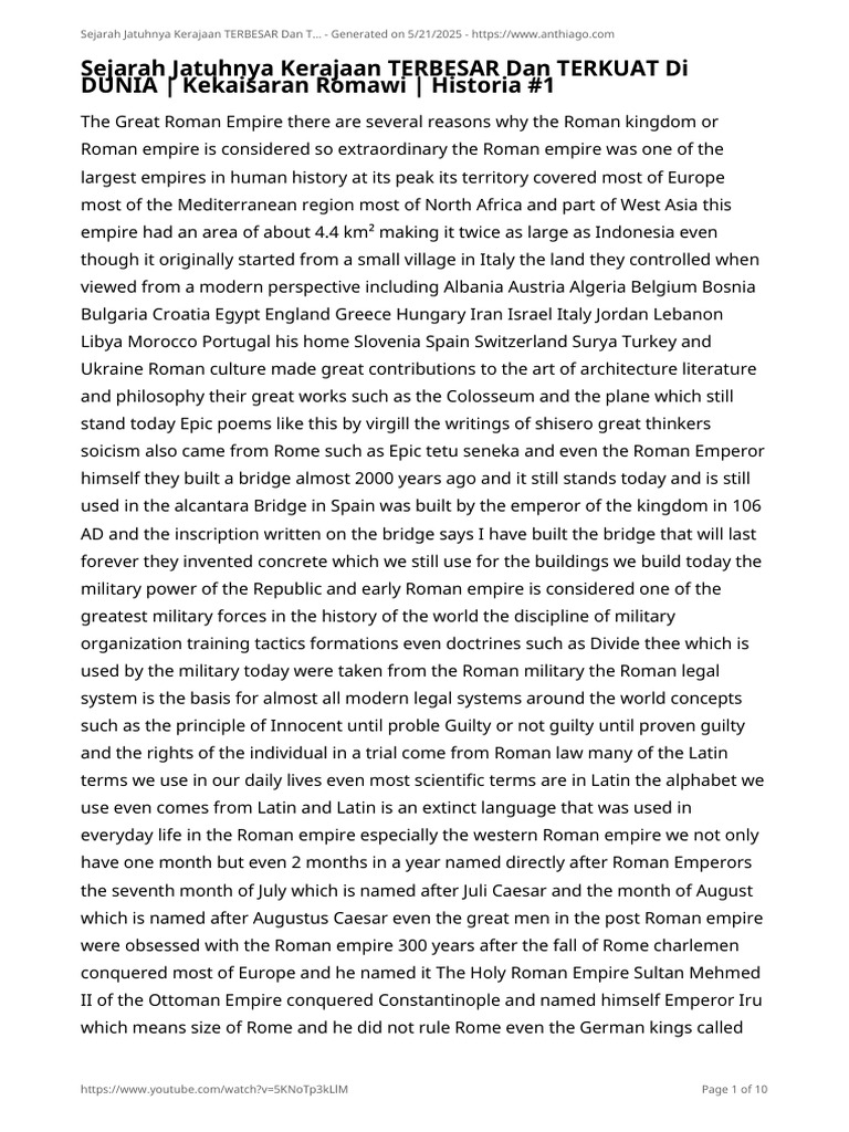 Sejarah Jatuhnya Kerajaan TERB-21!05!2025 | PDF | Augustus | Byzantine ...