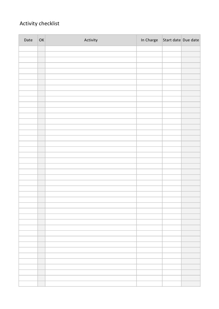 Activity Checklist | PDF | Finance & Money Management