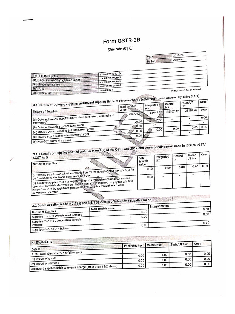 RK Media GST 3b | PDF
