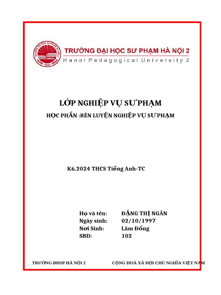2024 - .Đề Thi Rèn Luyện NVSP | PDF