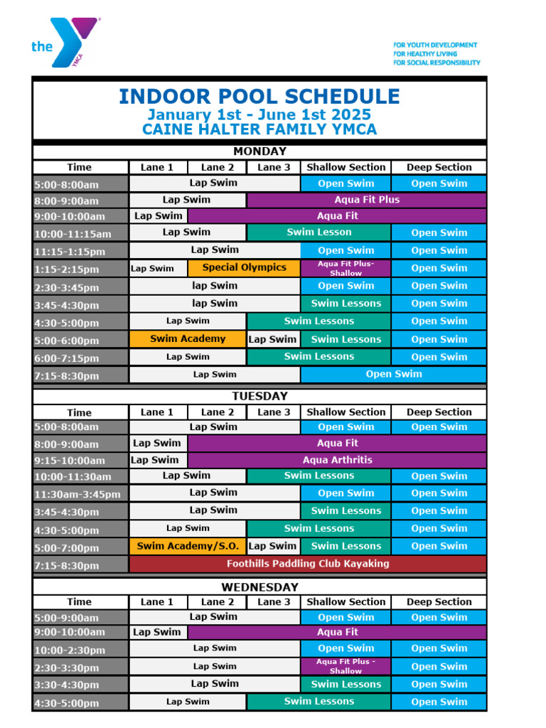 CH Indoor Pool Jan - June 1, 2025 | PDF