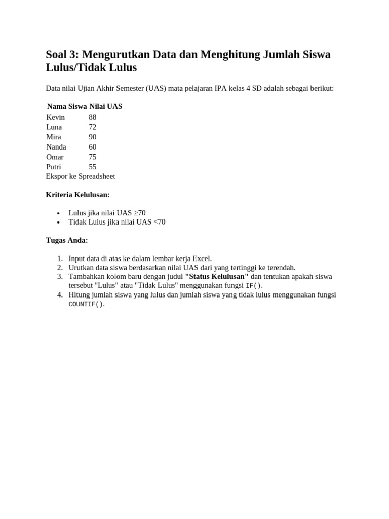 Soal 3 Excel | PDF