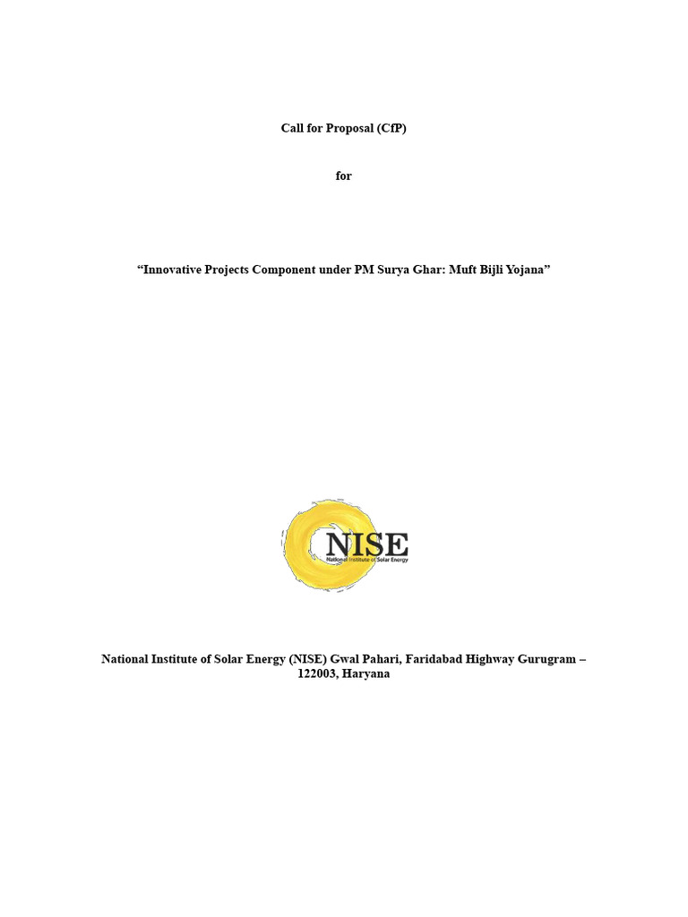 Call For Proposal Under Innovative Projects Component Of Pmsg Upload On Web Pdf Distributed