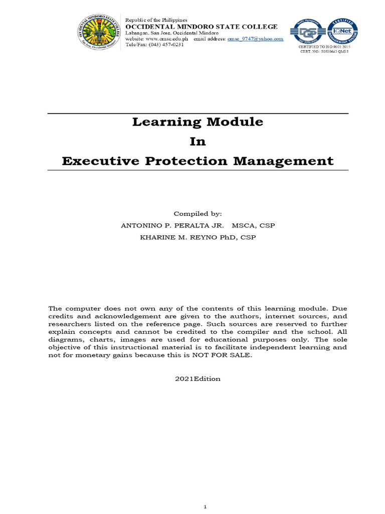 Executive Protection Management Guide | PDF | Empathy | Psychological ...