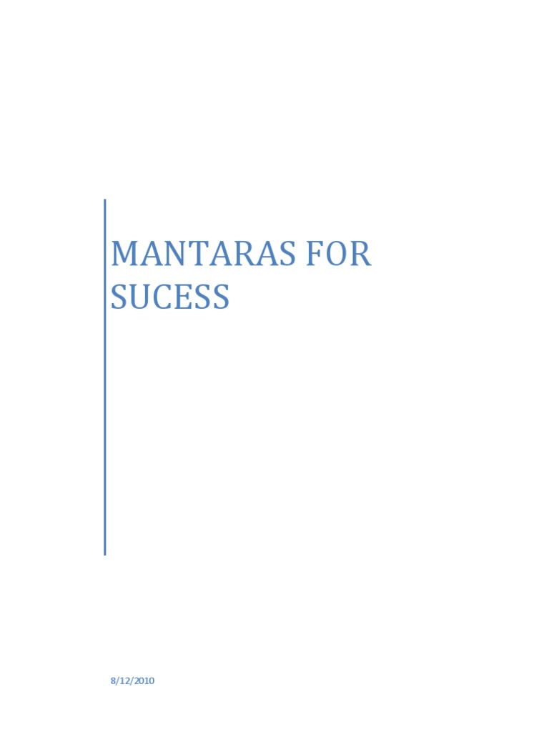 Mantras For Success | PDF | Mantra | Psychology