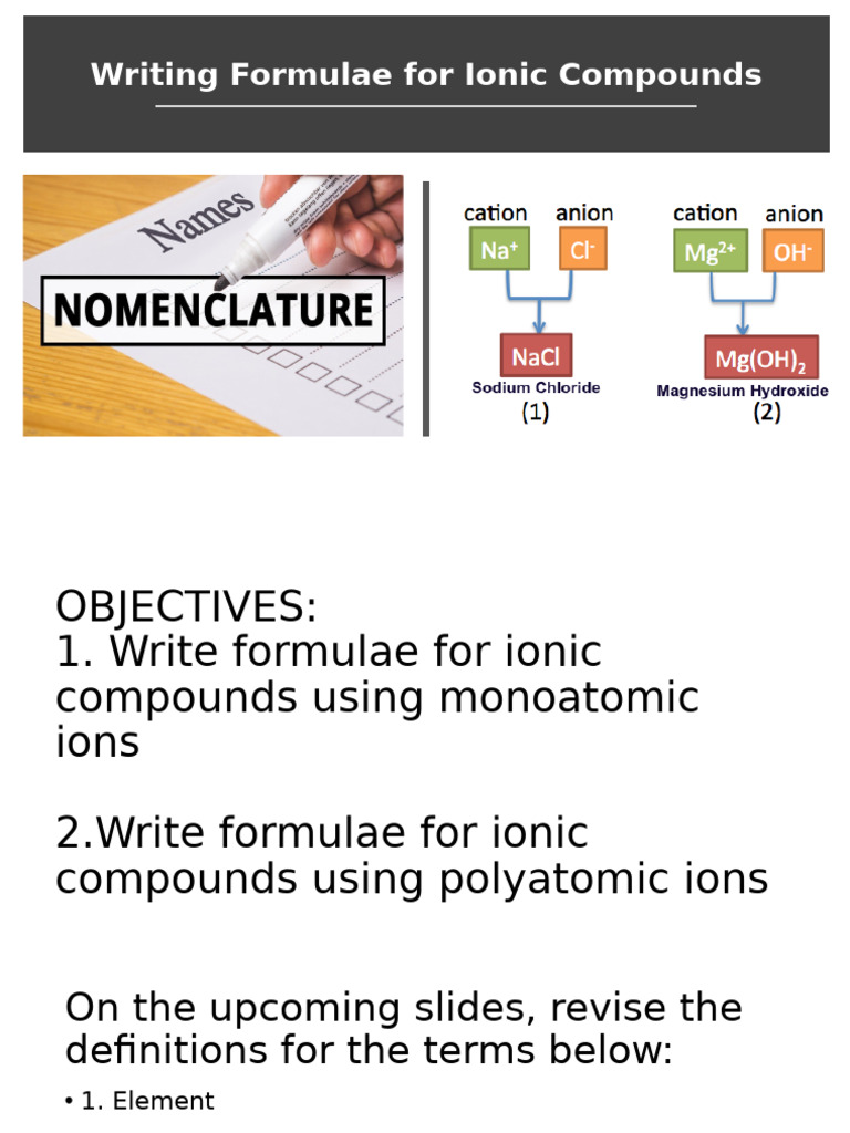 Nomenclature of Compounds | PDF | Ion | Chemical Compounds