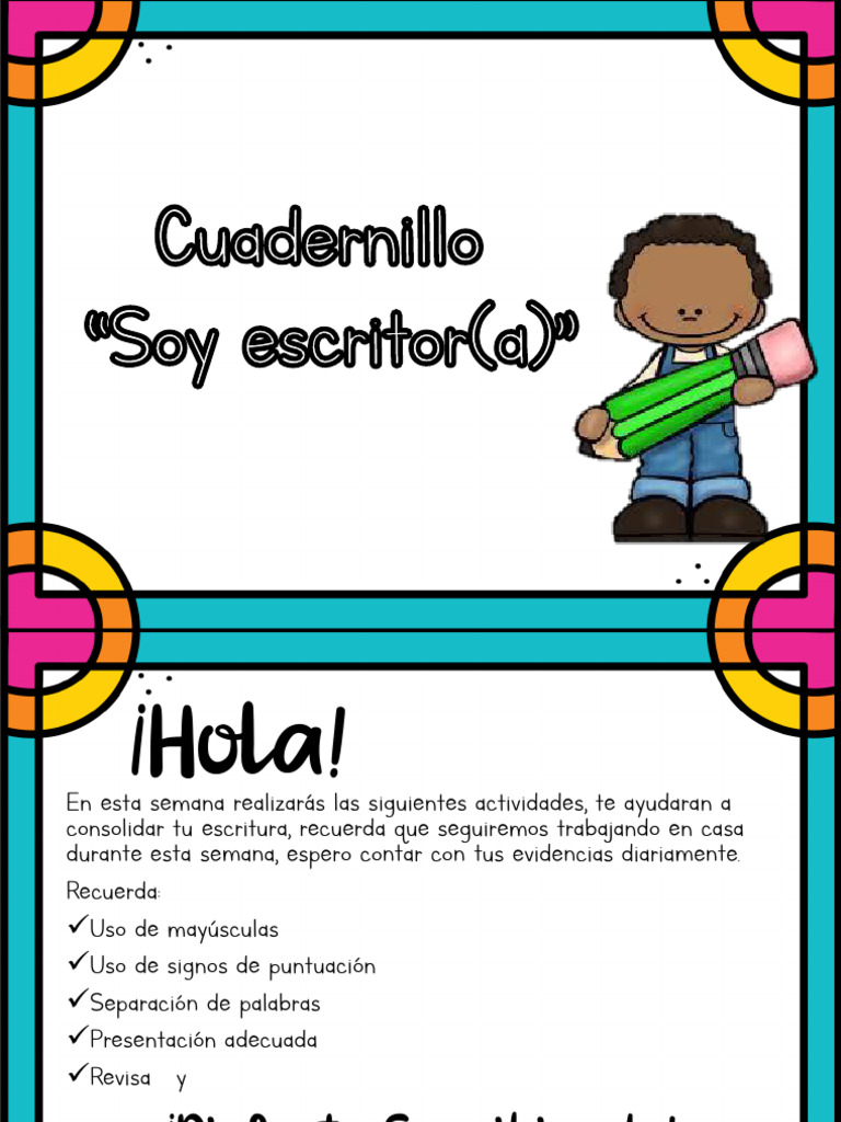 Cuadernillo Soy Escritor (A) | PDF