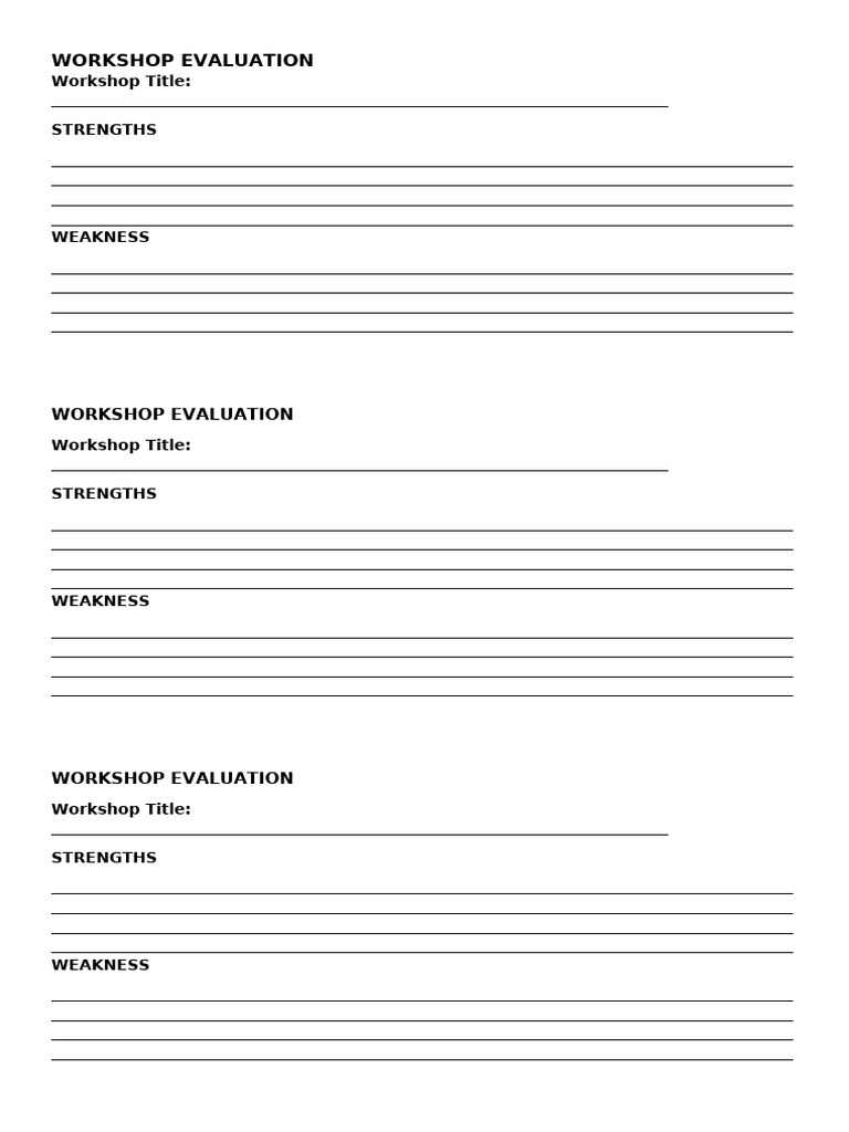 Workshop Evaluation Template | PDF