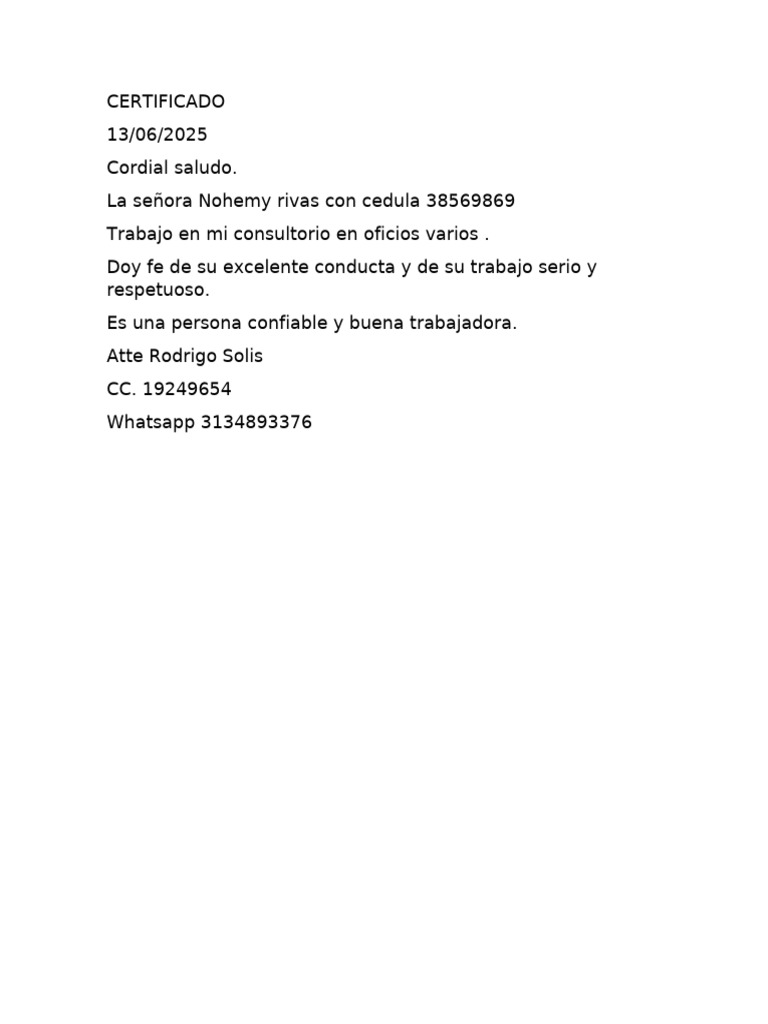 CERTIFICADO Nohemy | PDF