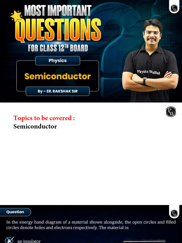 Semiconductor - Class Notes - Antim Taiyari - Class 12th | PDF