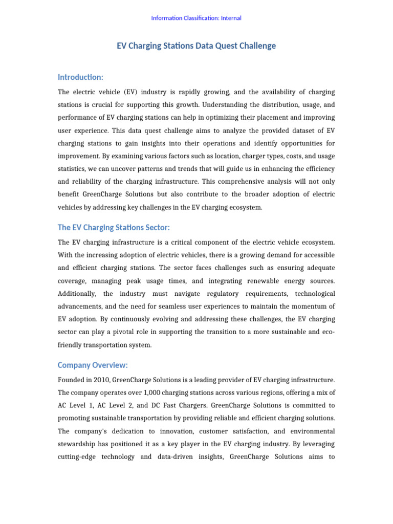 EV Charging Stations DataQuest Challenge | PDF | Electric Vehicle | Battery Charger