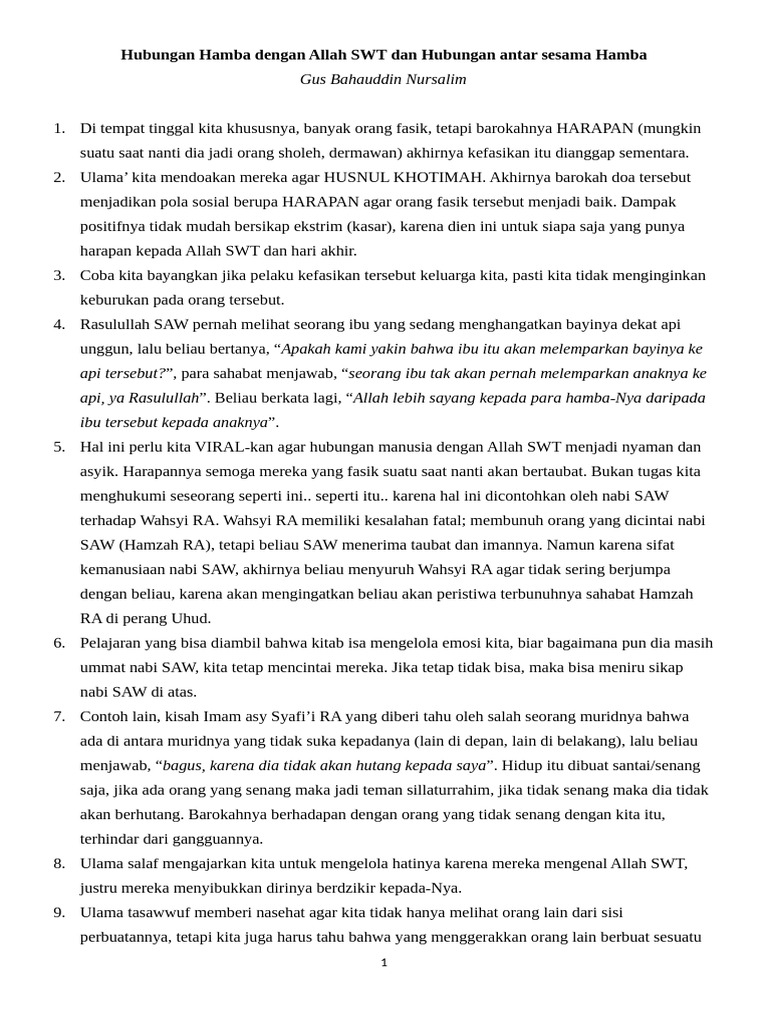 Hubungan Hamba dengan Allah dan Sesama | PDF