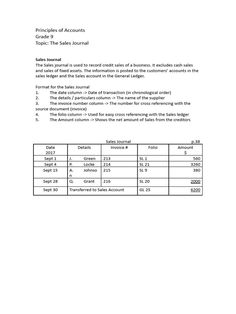 Sales Journal G9 | PDF