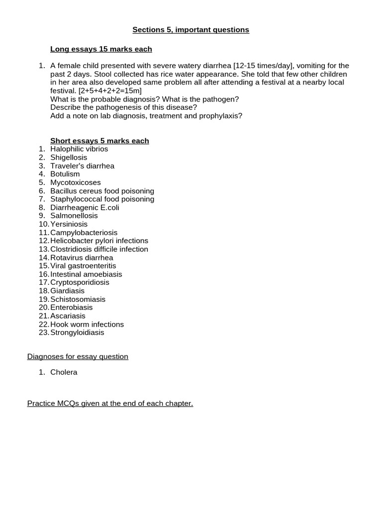 Section 5 Important Questions | PDF