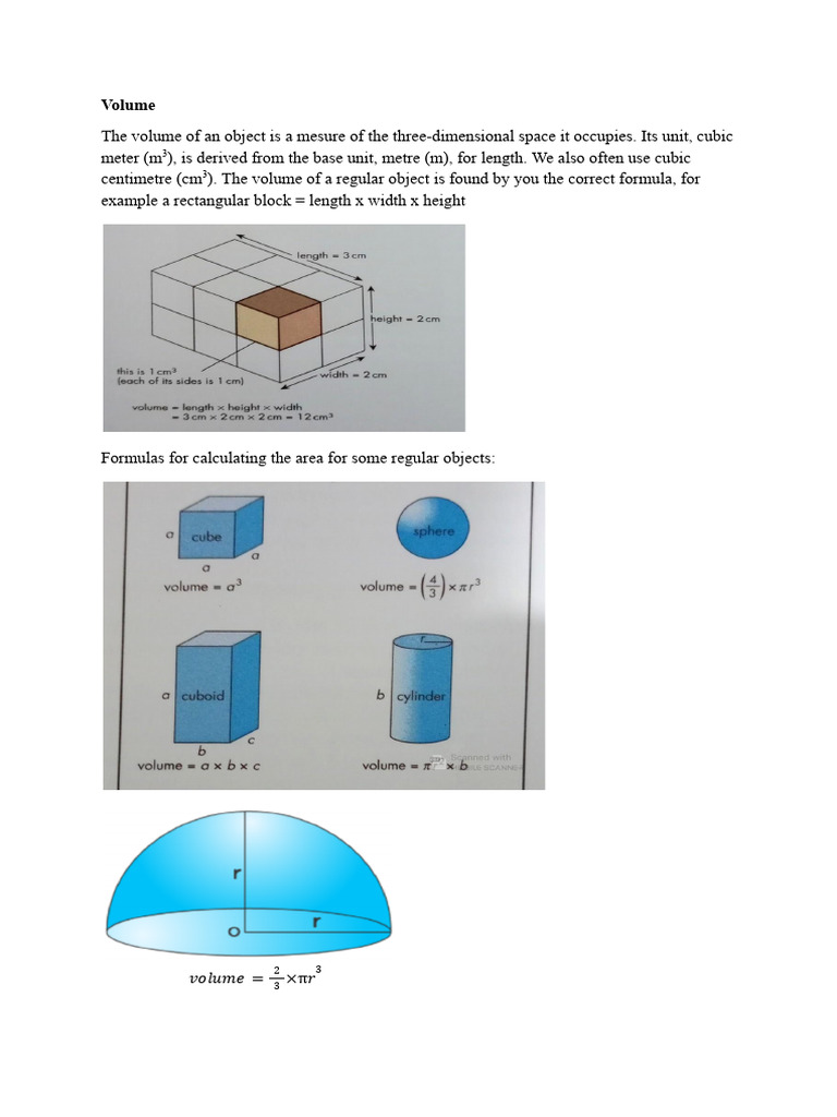 Calculating Volume of Water Displacement | PDF