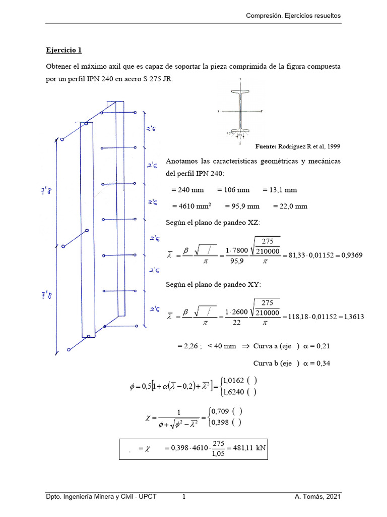 Tema 08.ejercicios | PDF | Ingeniería estructural | Análisis estructural