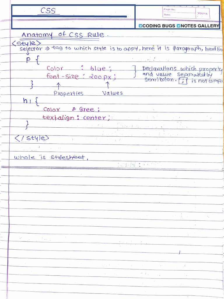 Css Handwritten Notes | PDF
