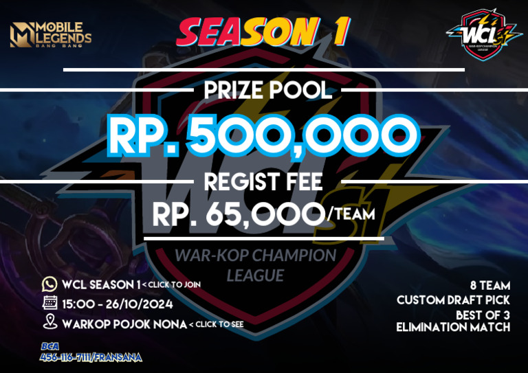 Brosur Turnamen WCL | PDF