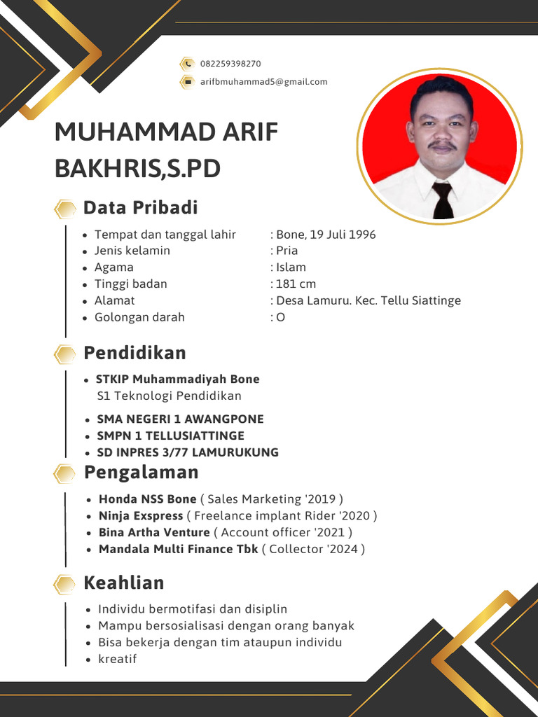 CV Muh Arif Bakhris | PDF
