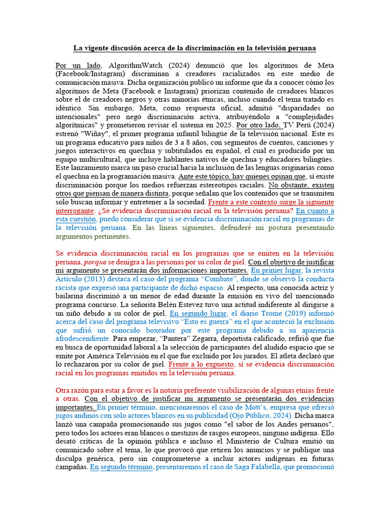 Modelo TA2 CRT2 | PDF | Perú | Multiculturalismo