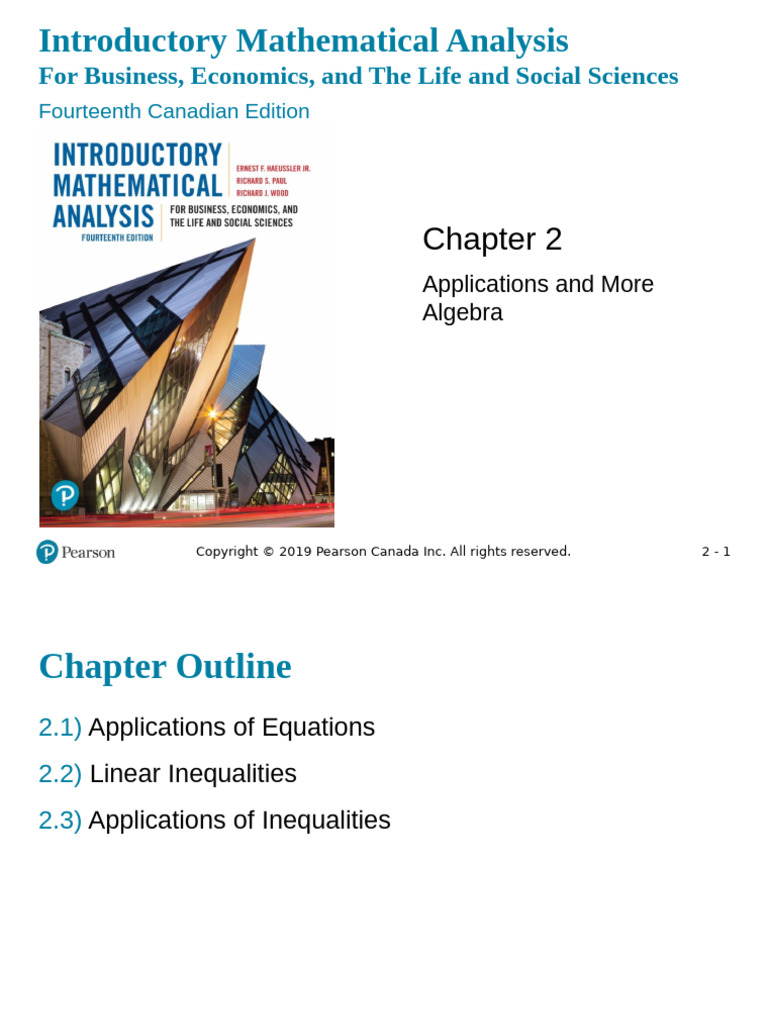 Chapter 02 - Applications and More Algebra | PDF | Interest | Equations