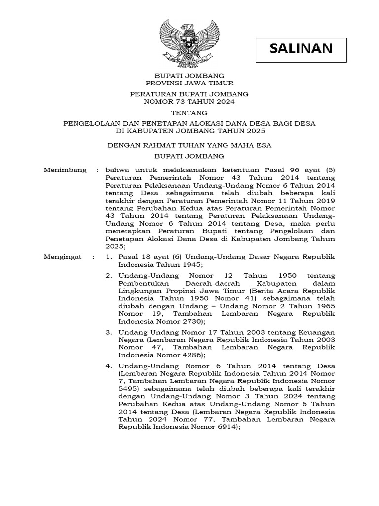 Perbup Add 2025 | PDF