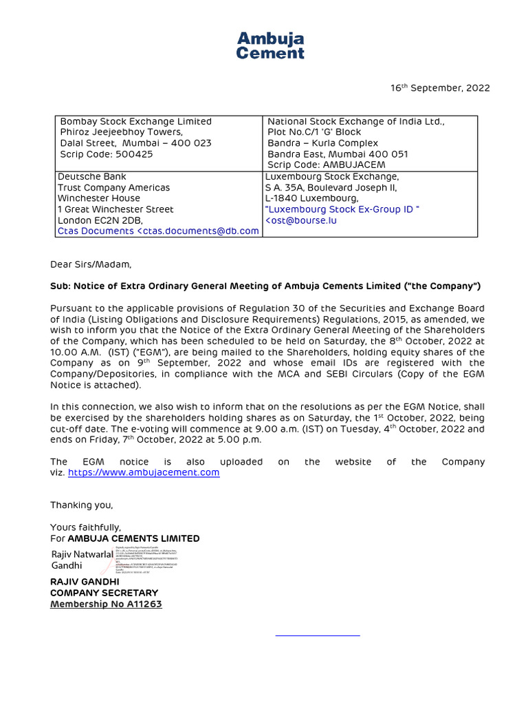 Ambuja Cement Warrant | PDF | Stock Market