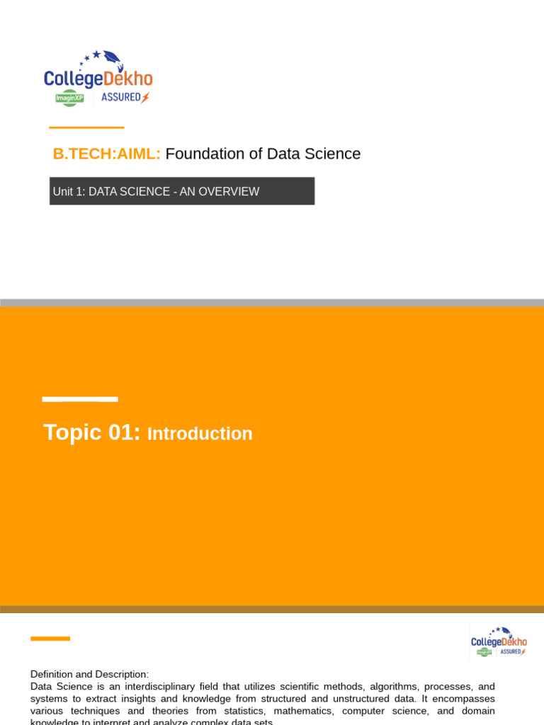 Data Science Unit 1st | PDF | Data Science | Machine Learning