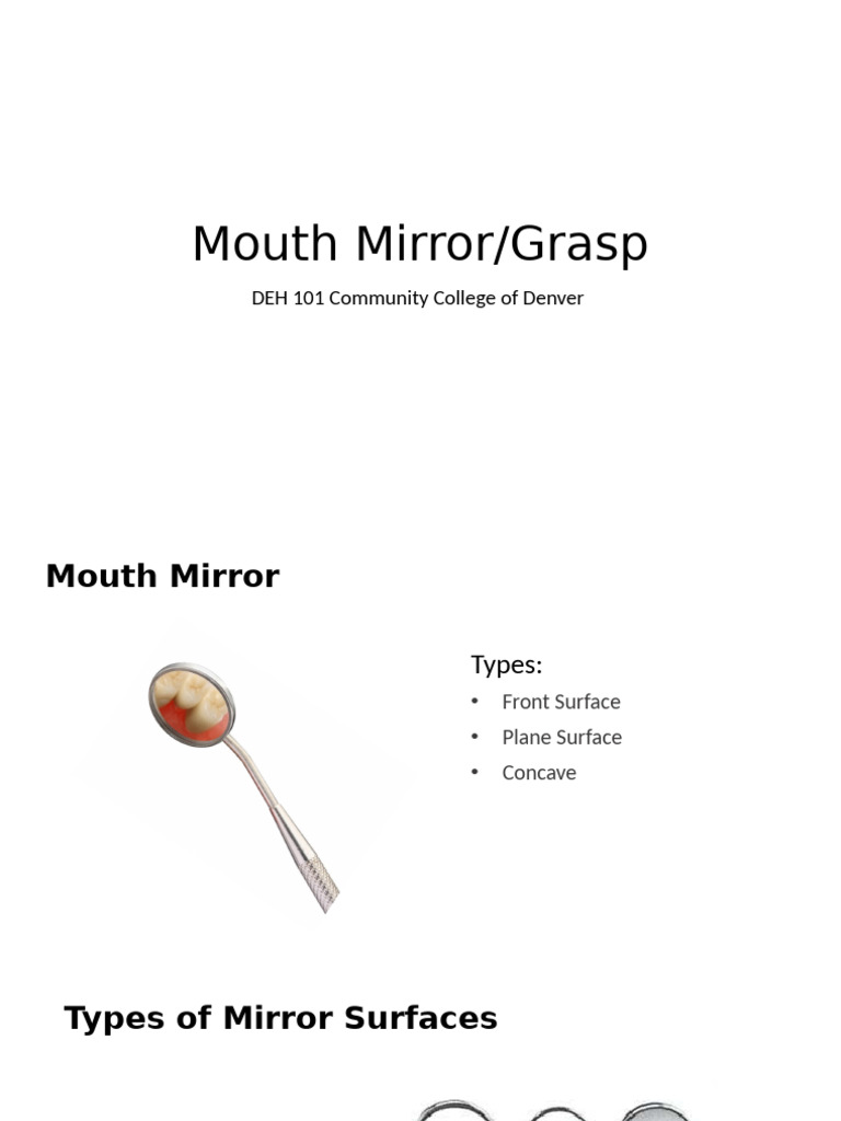 DEH-101-Week 1 Student Mirror Grasp - FA21 | PDF | Mirror | Hand