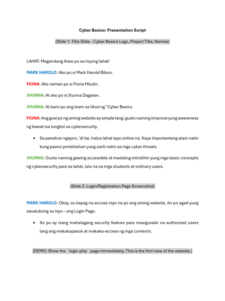 Cyber Basics Final Scripts | PDF